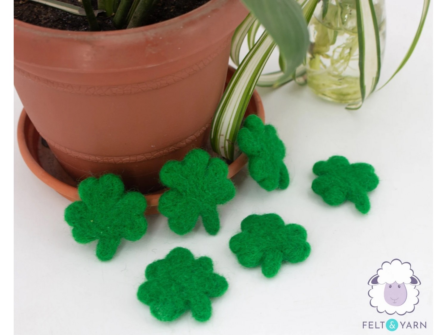 Buy Lucky Charmed Green Felt Clover - Felt & Yarn