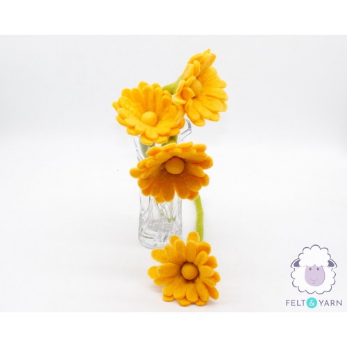 Shop Handmade Wool Felt Daisy Flower - Felt and Yarn